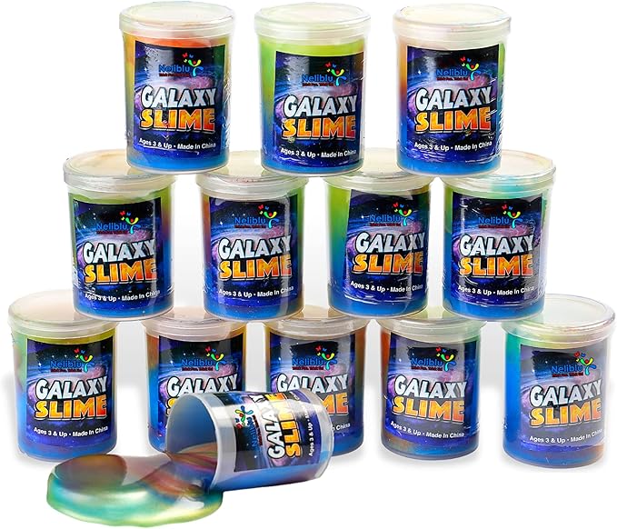 Amazon.com: Neliblu - 12 Pack Galaxy Slime 1.5"x3"- Assorted Unicorn ...
