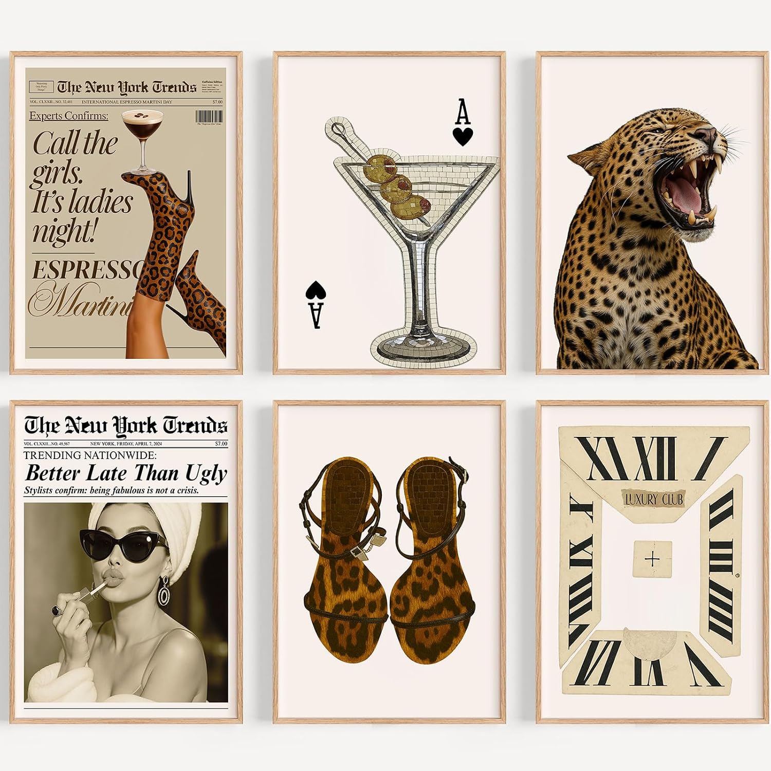 Amazon.com: ZRHJKYV Cheetah Wall Art Trendy Better Late Than Ugly Wall ...