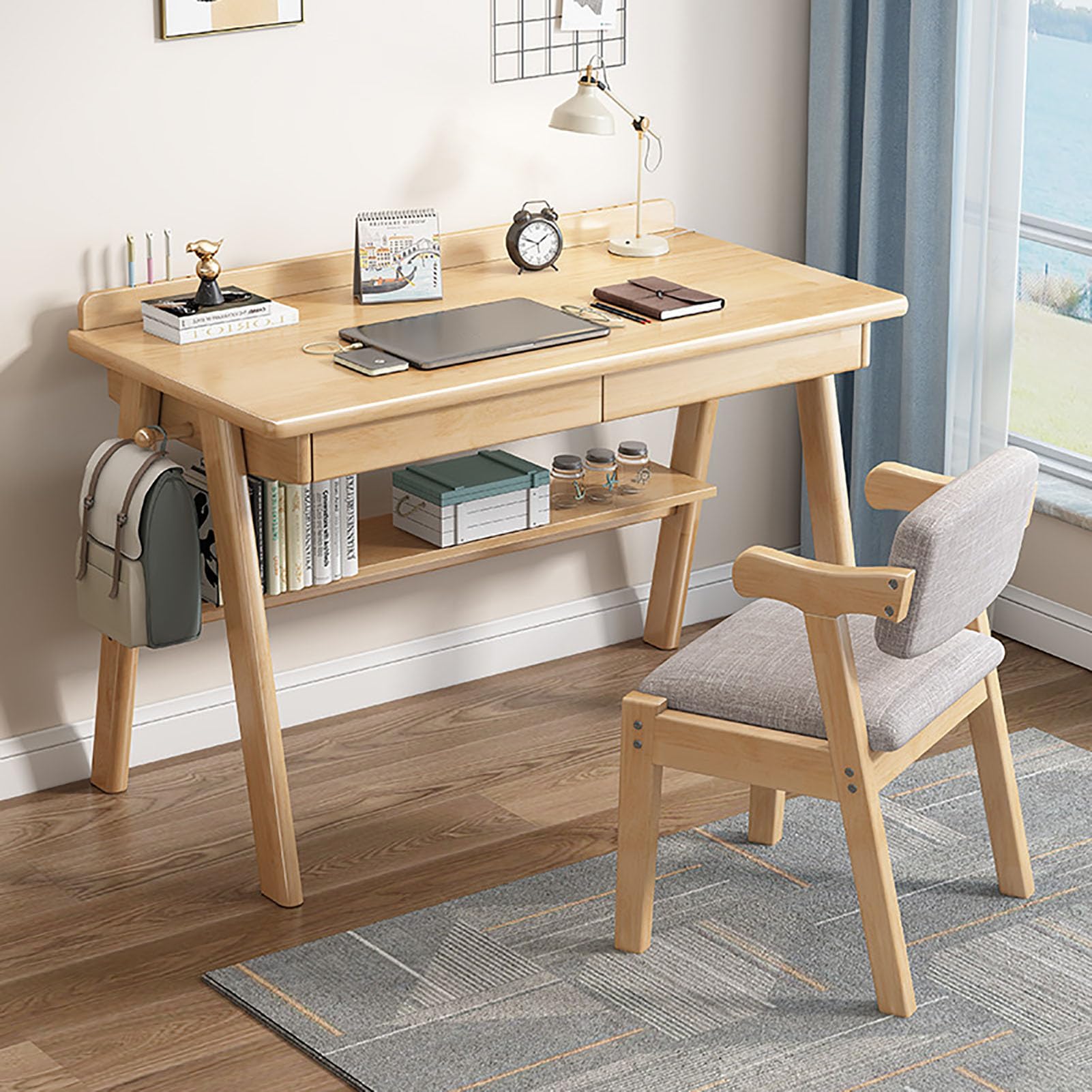 Solid Wood Computer Desk For Small Space Small Folding Writing Wooden