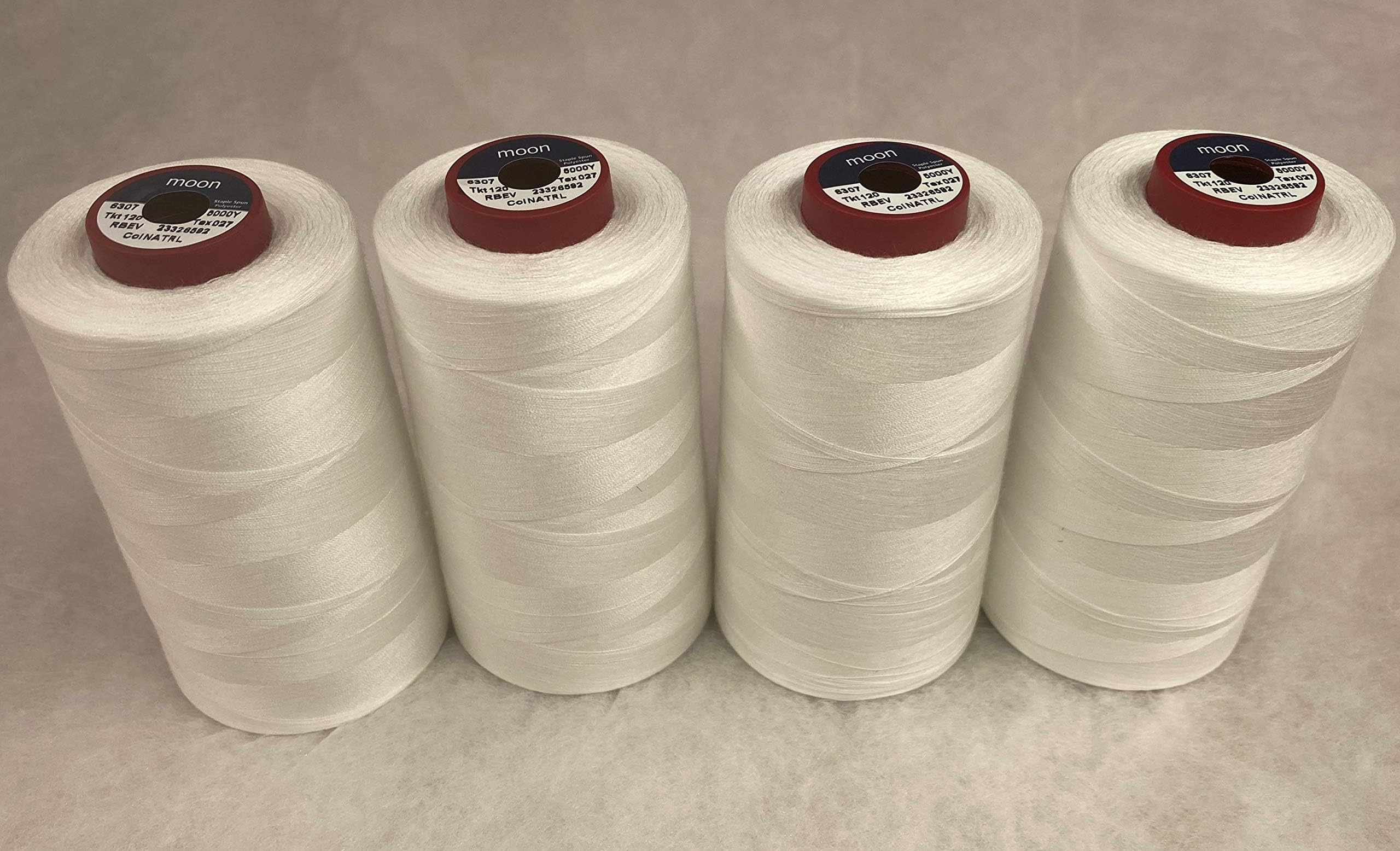 Moon Overlocking Thread 4 x 5000 Yards Polyester Moon Thread Cones ...