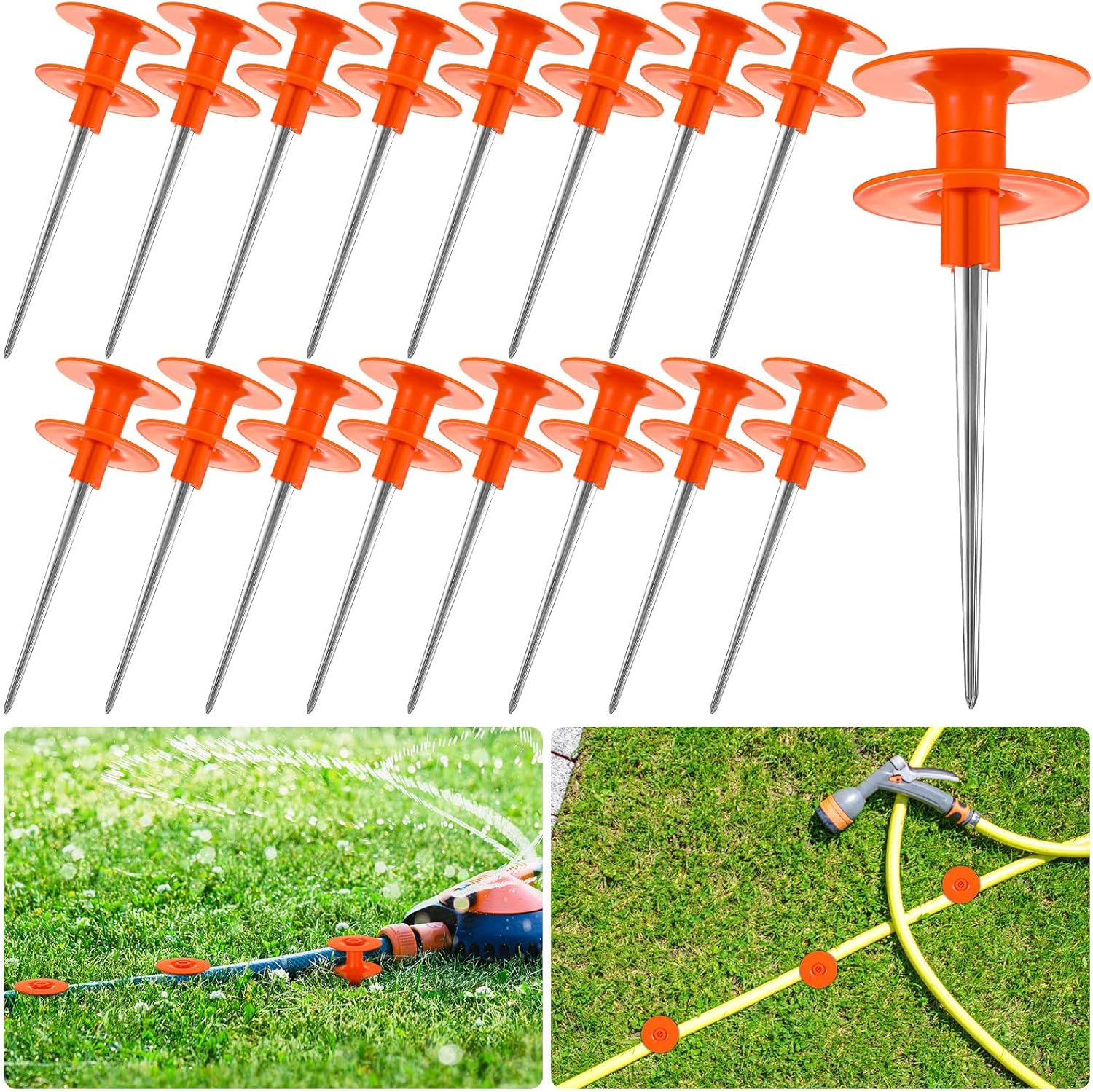 20 Pcs 10 Inch Garden Hose Guide Spike Sturdy Rust Free Zinc Metal ...
