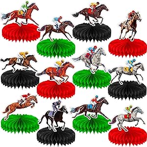 Amazon.com: 12Pcs Derby Day Decorations Horse Racing Table Honeycomb ...