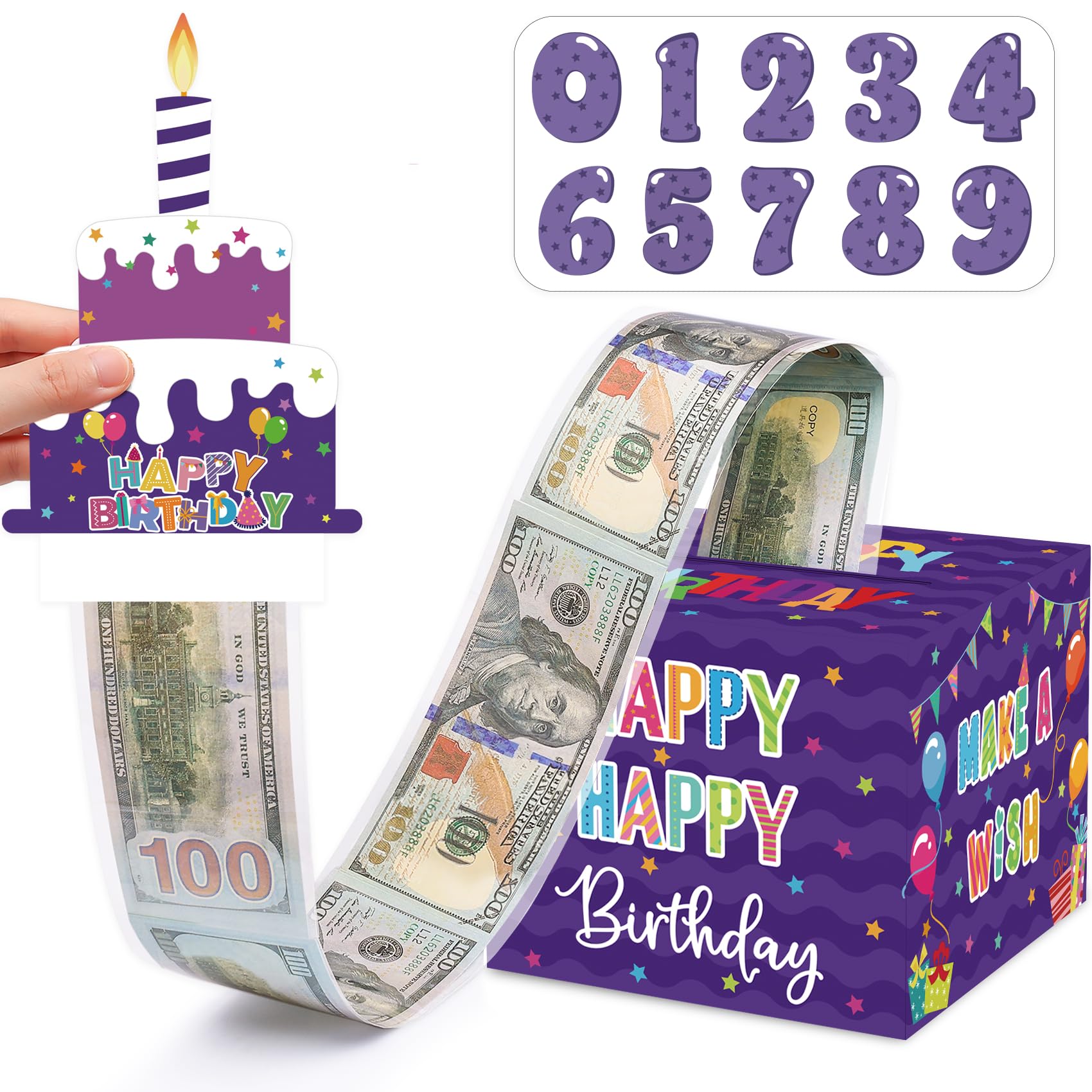 Snapklik.com : Meiidoshine Birthday Money Box For Cash Gift Pull ...