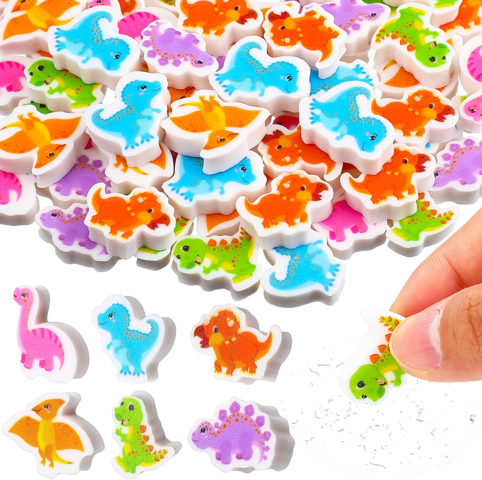 Amazon.com: Chivao 72 Pcs Cute Dinosaur Erasers Back to School Gifts ...