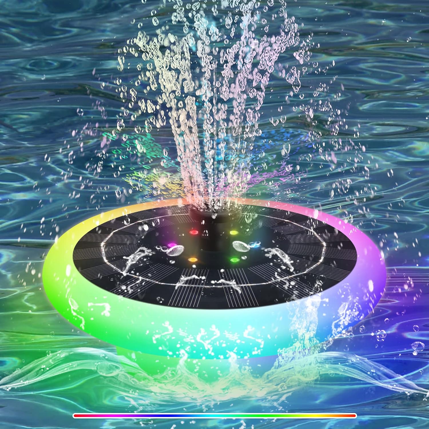 Amazon.com: Solar Pool Lights with Led Pool Fountain RGB Color ...