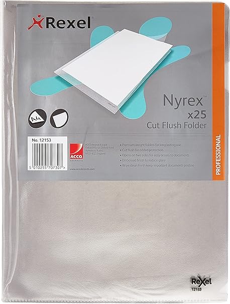 Amazon.com : Rexel Nyrex Premium A4 Document Folder, Clear Embossed ...