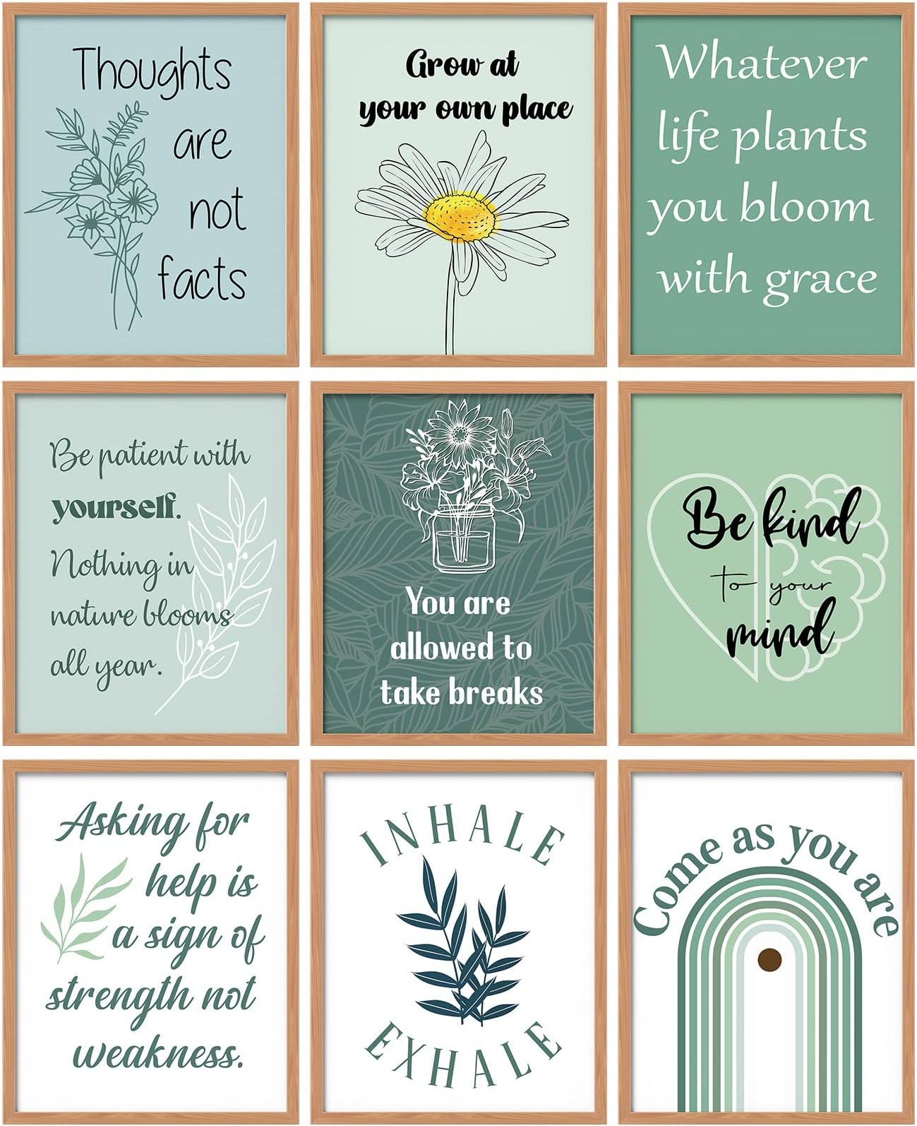 Amazon.com: Therapy Office Decor, Mental Health Wood Wall Art, Healthy ...