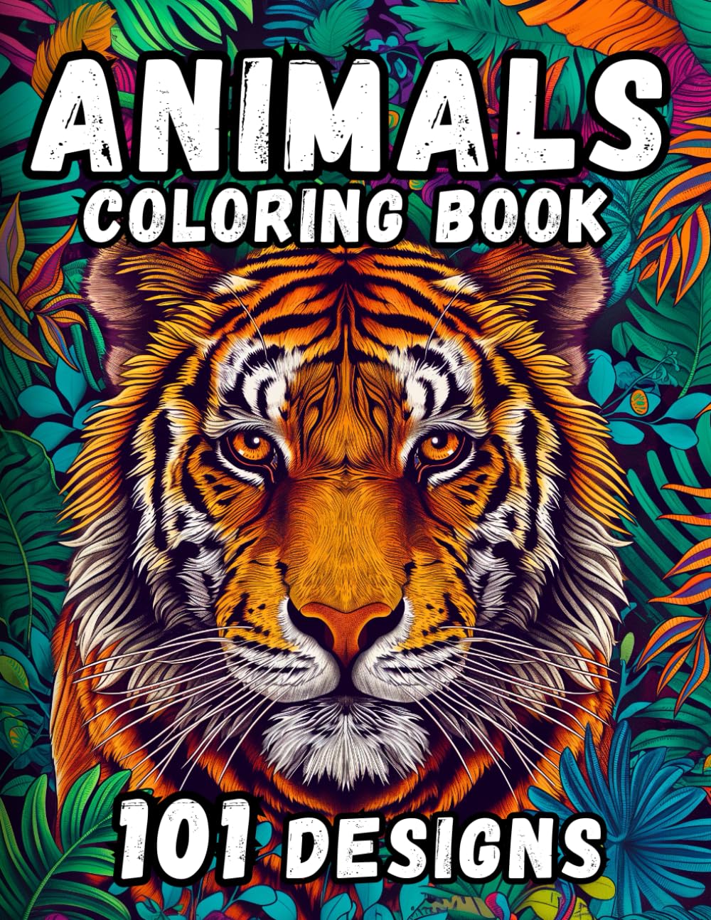 Amazon.com: Animals Coloring Book - 101 Designs for Adults and Teens ...
