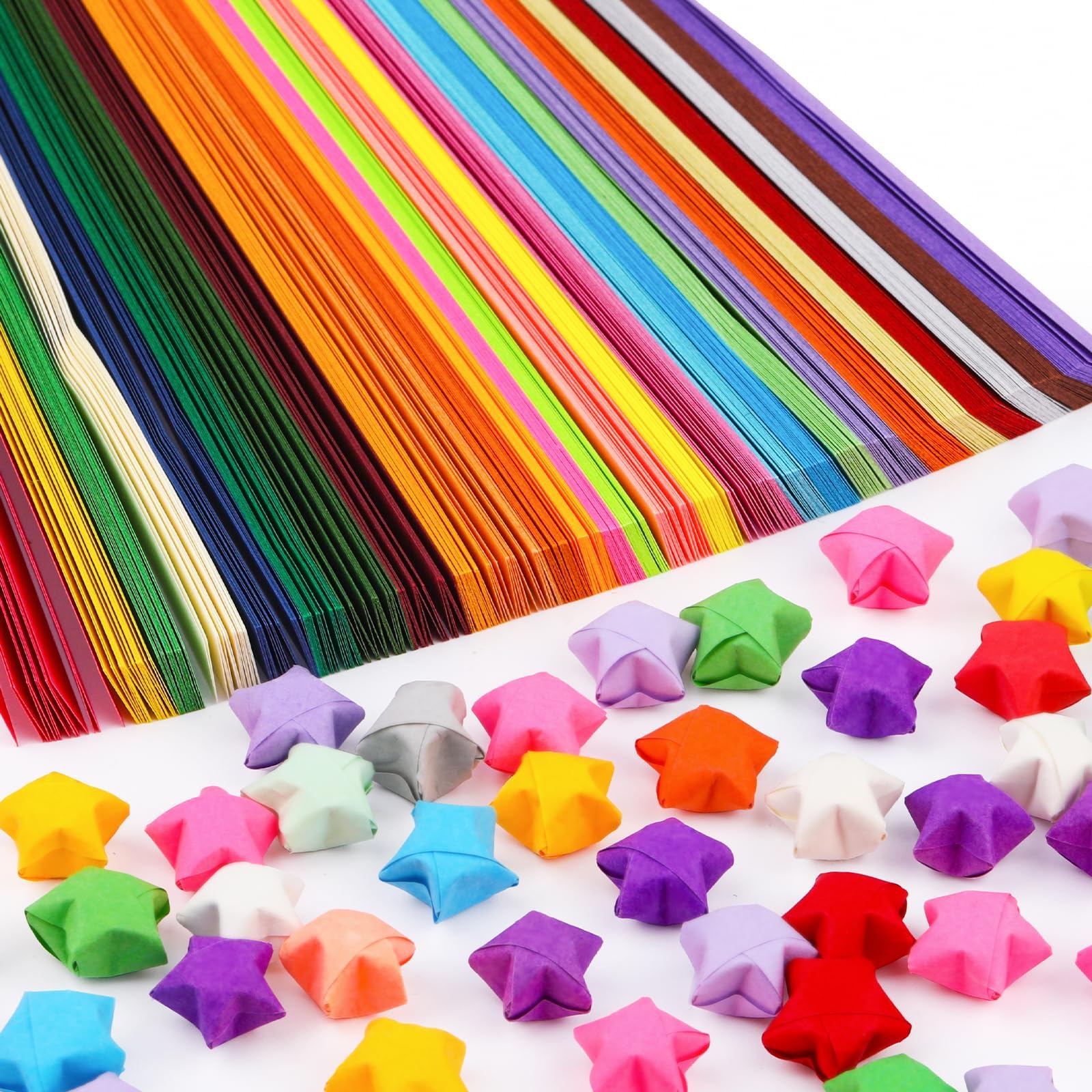 Amazon.com : 1350 Sheets Star Origami Paper 10 Assortment Color Star ...
