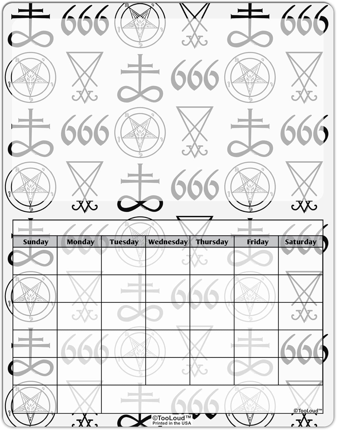 Amazon.com : TooLoud Satanic Symbols Blank Calendar Dry Erase Board All ...