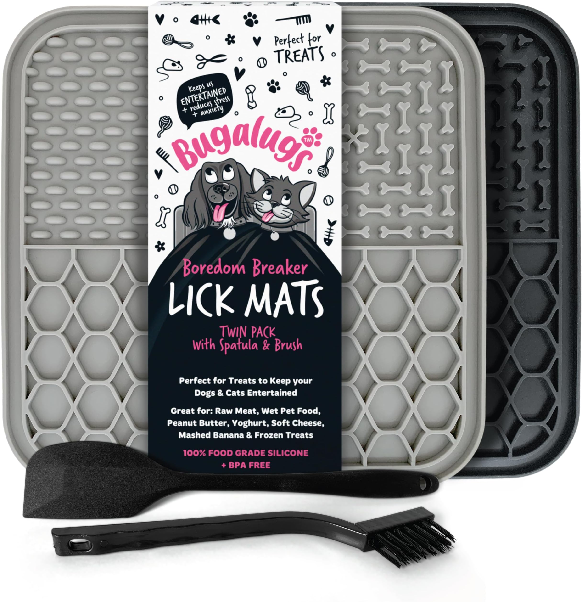 Bugalugs Licky Mats For Dogs, 100% Food Grade Lick Mats For Dogs & Cat ...