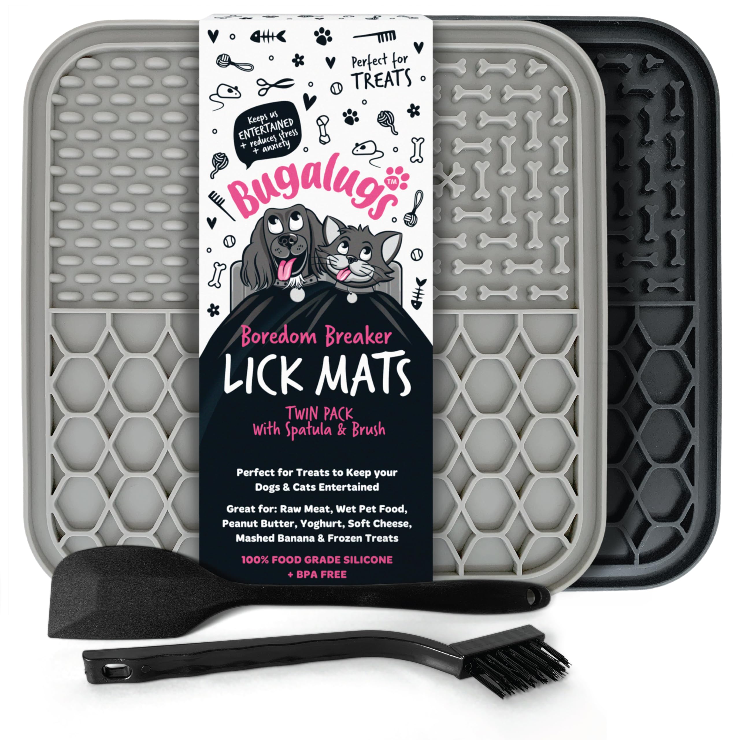Bugalugs Licky Mats For Dogs, 100% Food Grade Lick Mats For Dogs & Cat ...