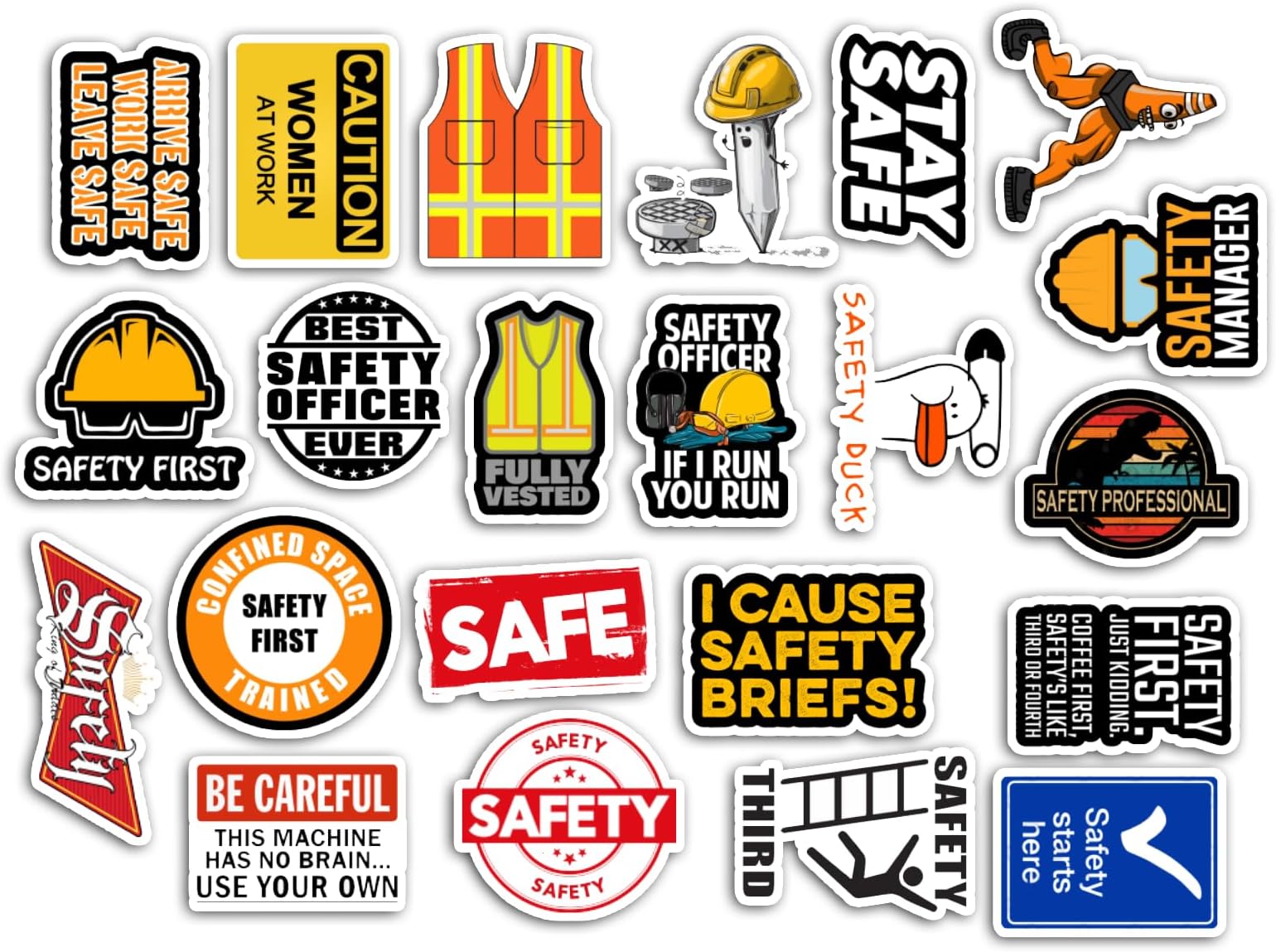 Amazon.com: Generic safety sticker pack 22 pieces vinyl waterproof ...