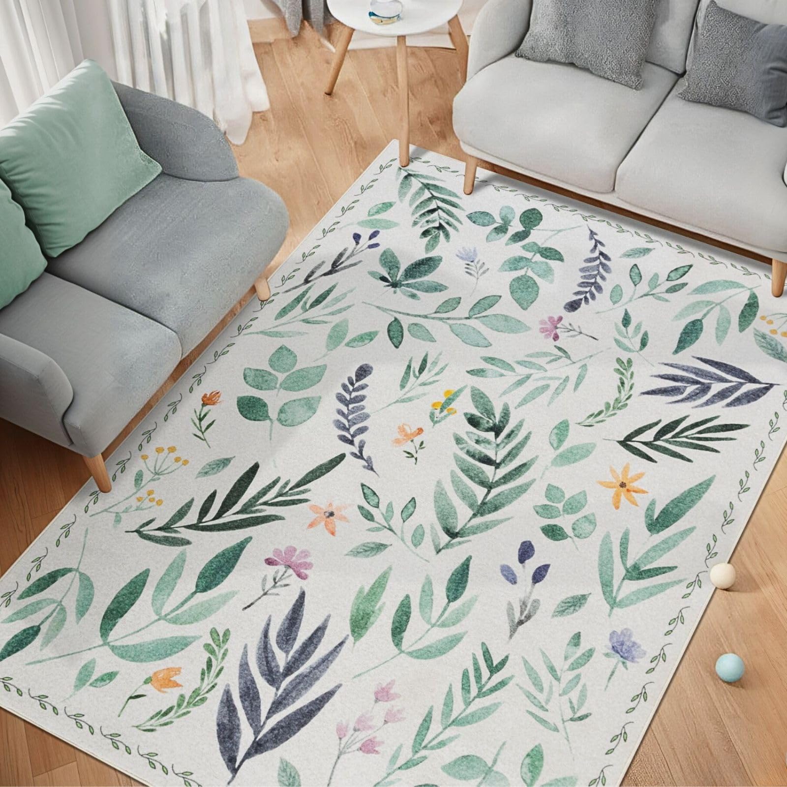 Amazon.com: Syalife 8x10 Area Rugs, Non Slip Washable Low Pile Large ...