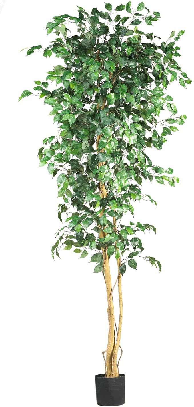 Amazon.com: Nearly Natural 7ft. Ficus Artificial Tree, Green : Home ...