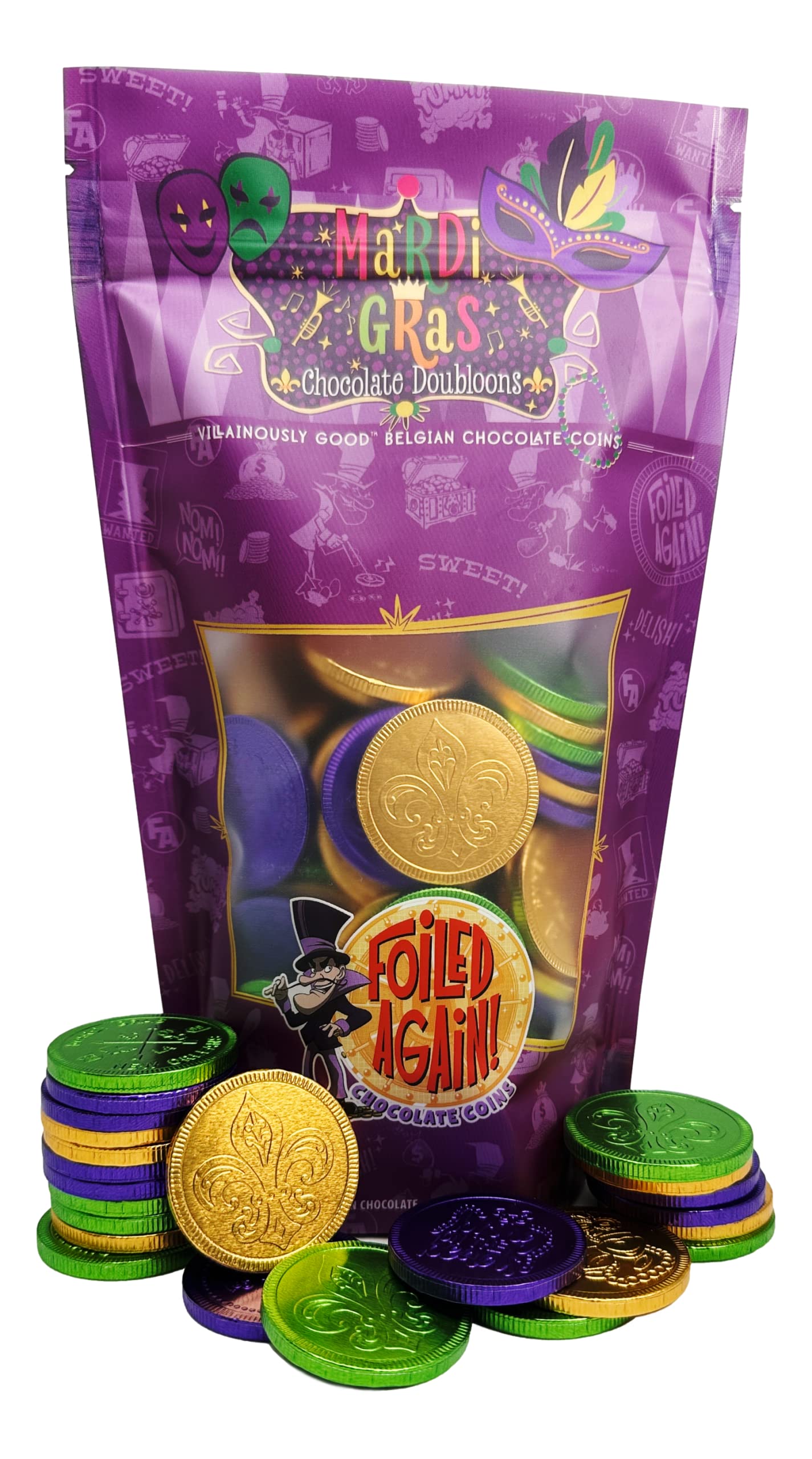 Amazon.com: Foiled Again! Chocolate Mardi Gras Doubloons - Fat Tuesday ...