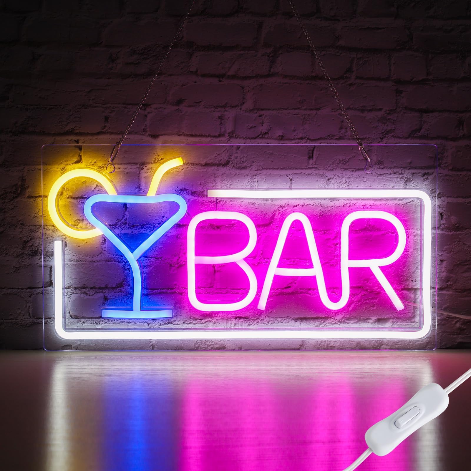 Amazon.com: Bar Neon Sign for Business - Led Bar Open Signs - with ...