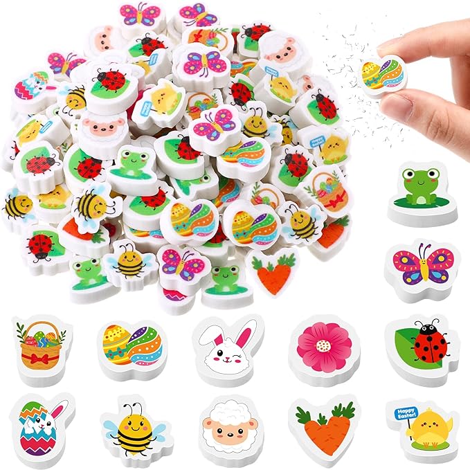 Amazon.com: Easter Erasers Bulk Mini Cute Character Eraser Pencil ...