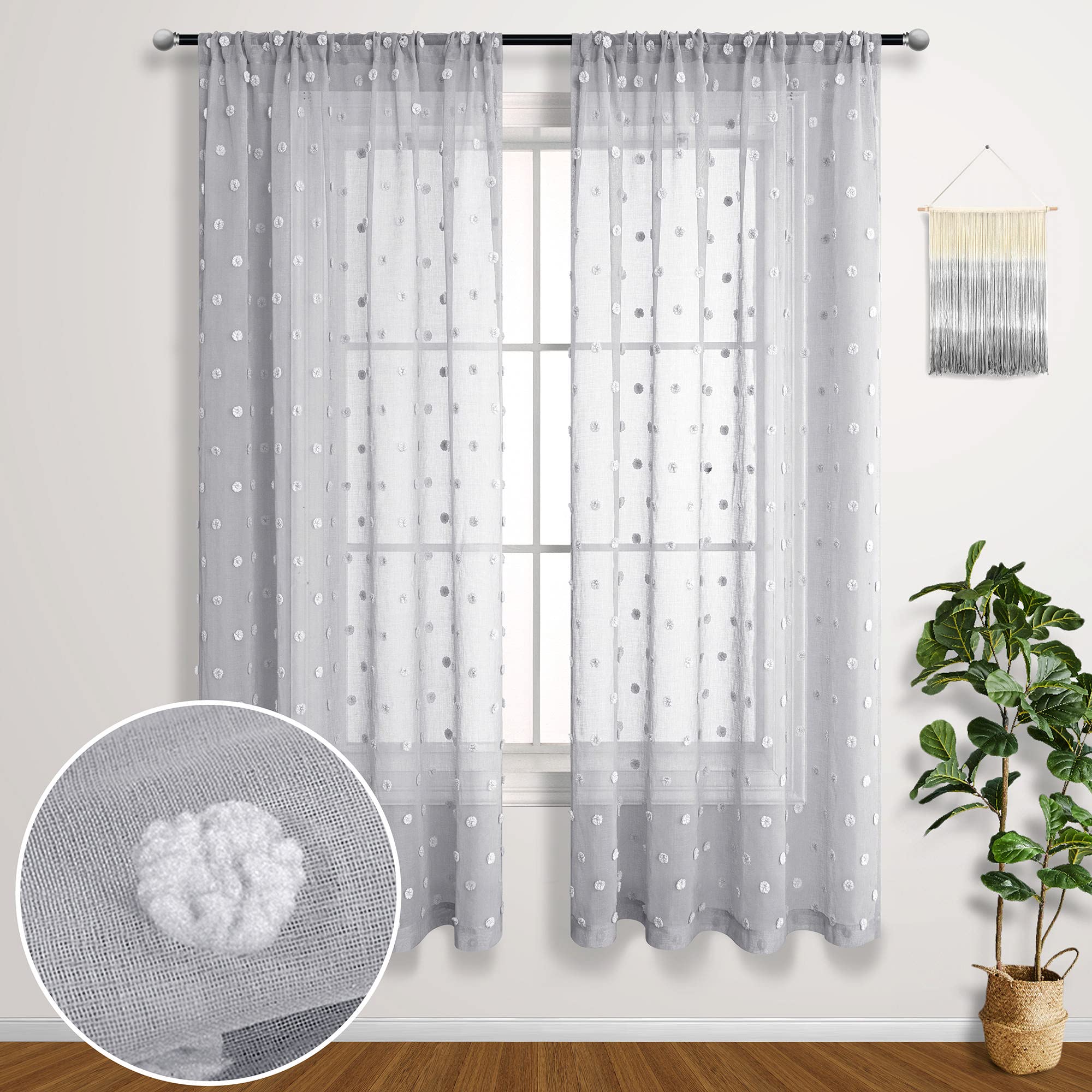 Snapklik.com : Grey Curtains 63 Inch Length For Boho Boys Nursery Decor ...