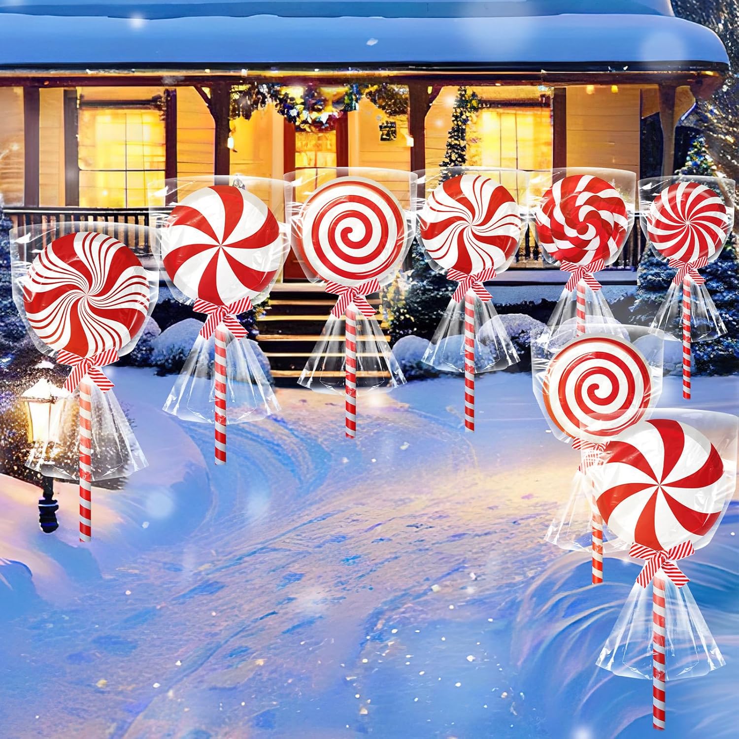Amazon.com: Jinei 12 Pack Lollipop Christmas Yard Decorations Lollipop ...