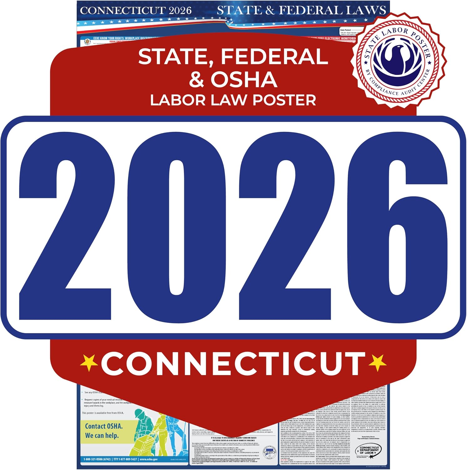 Amazon.com: 2026 Connecticut State and Federal Labor Law Poster - OSHA ...