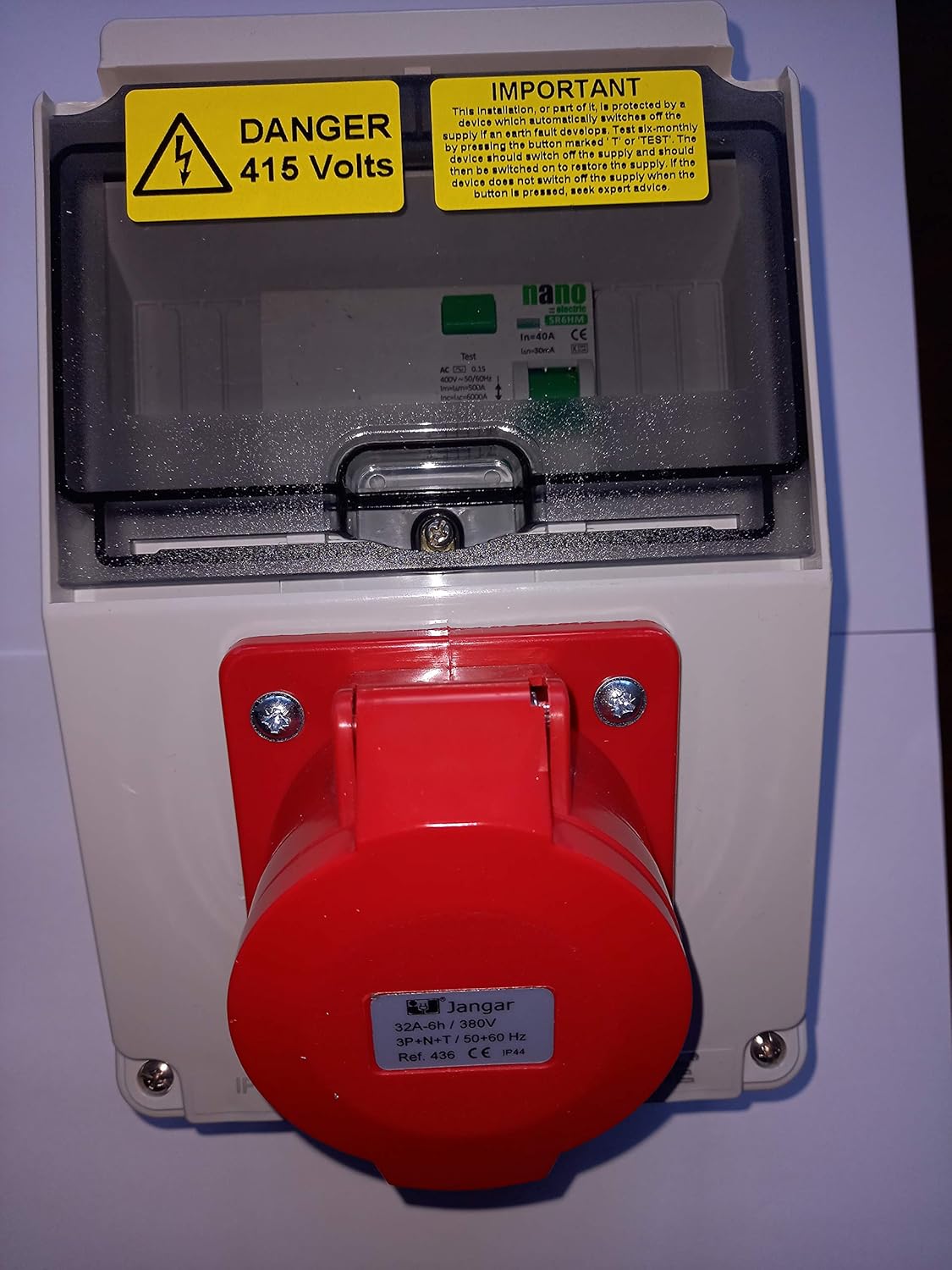 Nano 3 phase 16A or 32A 5 Pin CEE,RCD Protected Red Socket.Hook Up ...