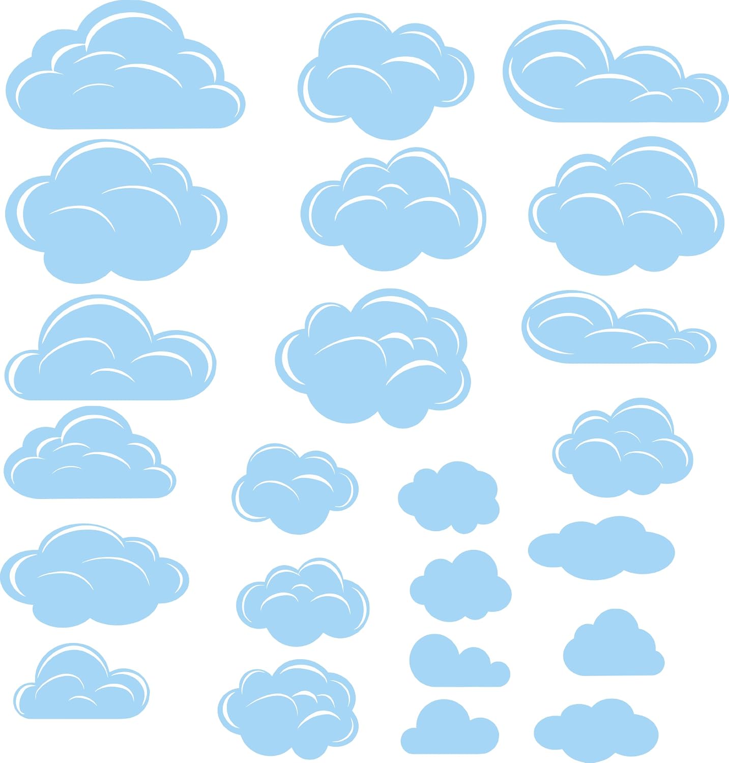 Amazon.com : Epic Designs Clouds Baby Blue Stickers (23pcs) Peel and ...