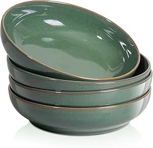 Amazon.com | JINIHFW Large Pasta Bowls Set of 4, Ceramic Pasta Bowl Set ...