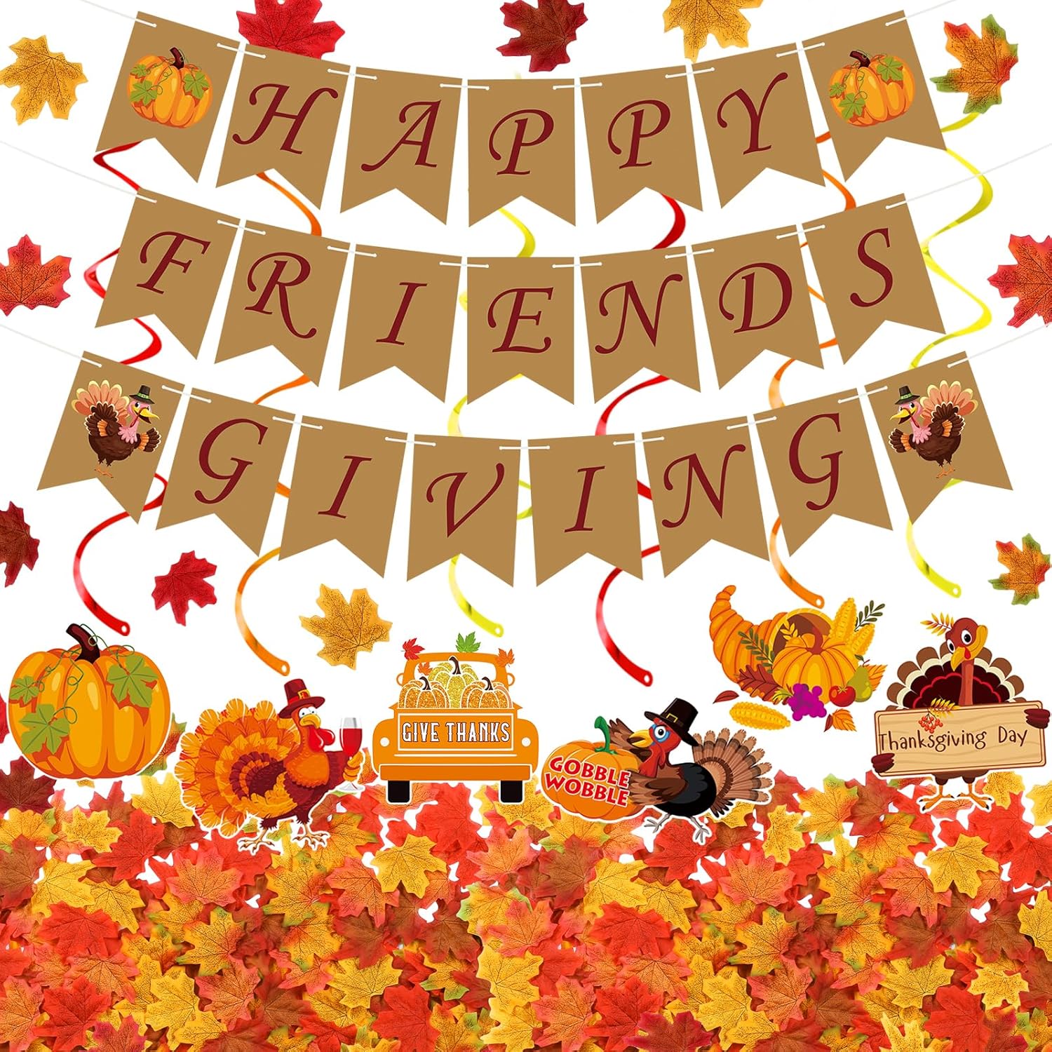 Amazon.com: Happy Friendsgiving Banner Thanksgiving Party Banner, Happy ...
