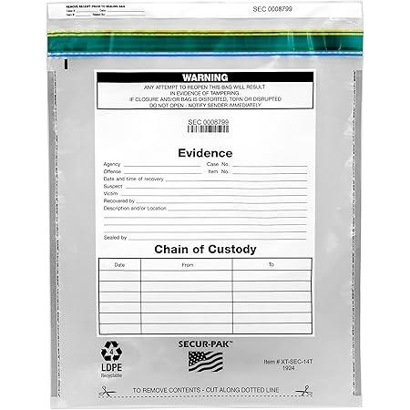 Amazon.com: 100pk Evidence Bags, 19" x 24" - Premium, Level 4 Security ...
