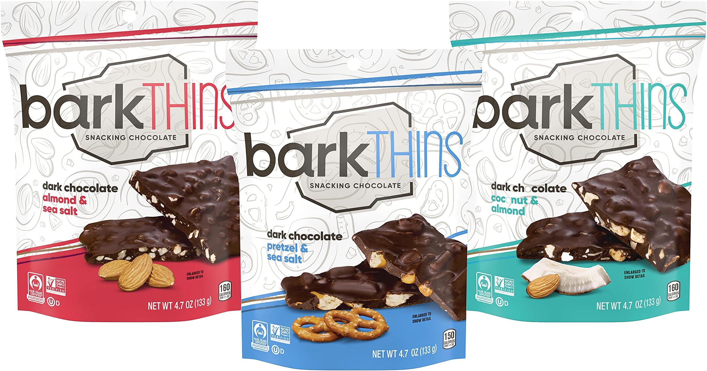Amazon.com : BARKTHINS Coconut with Almonds Dark Chocolate Bark, 10 OZ ...