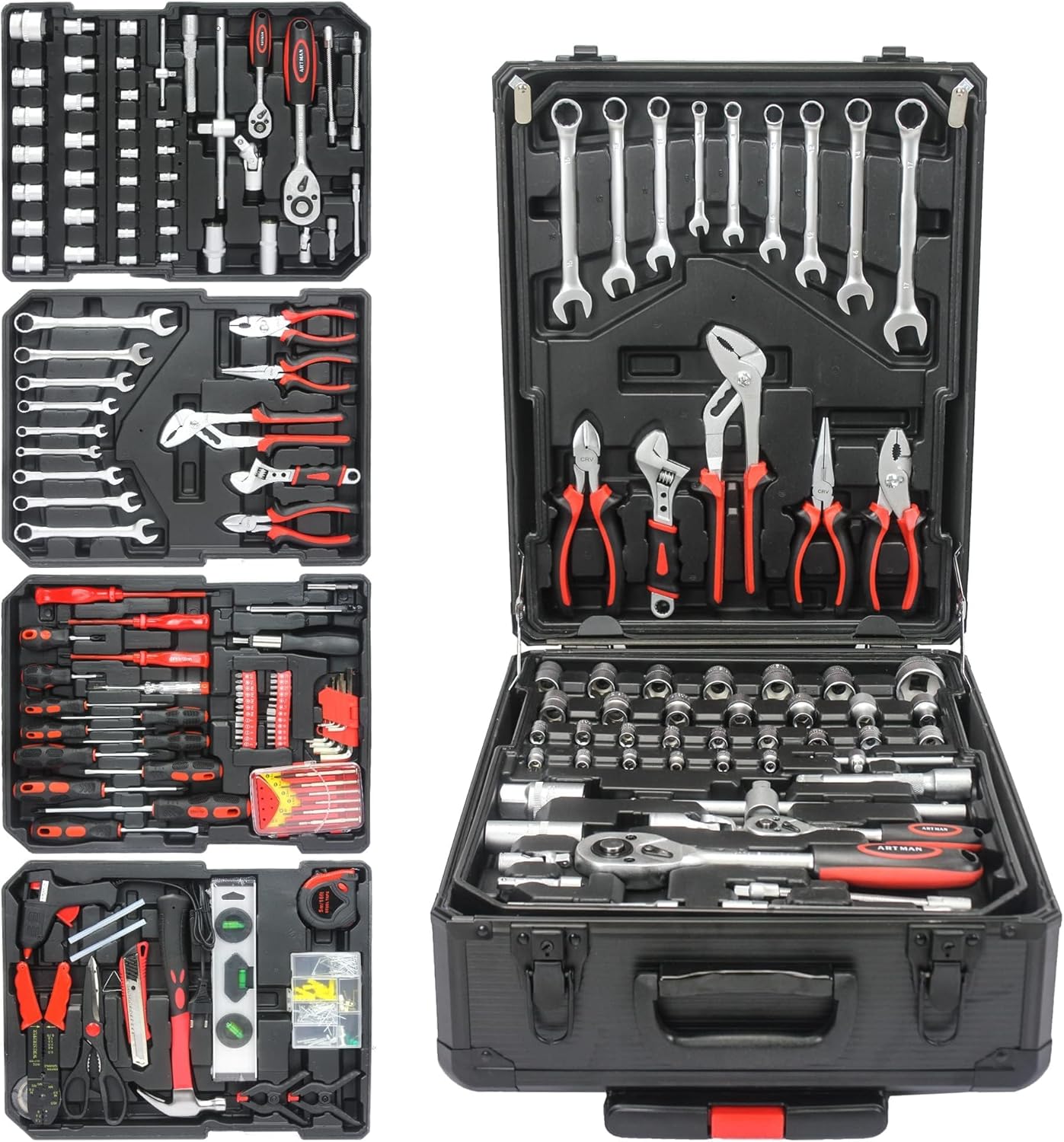 899Pcs Complete Tool Set Mechanics Kit - with 4 Layer Storage & Alumium ...