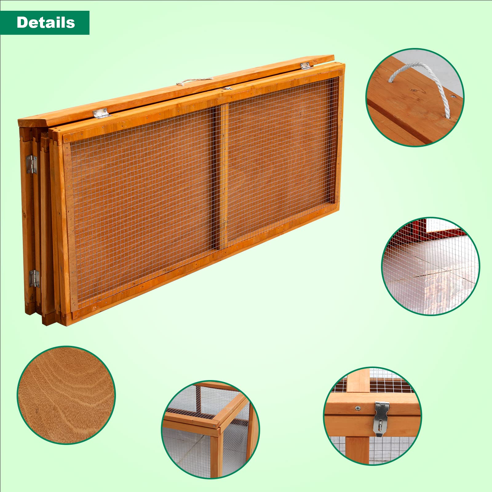 Lifeand Wooden Chicken Coop, Portable and Foldable Chicken Brooder Box ...