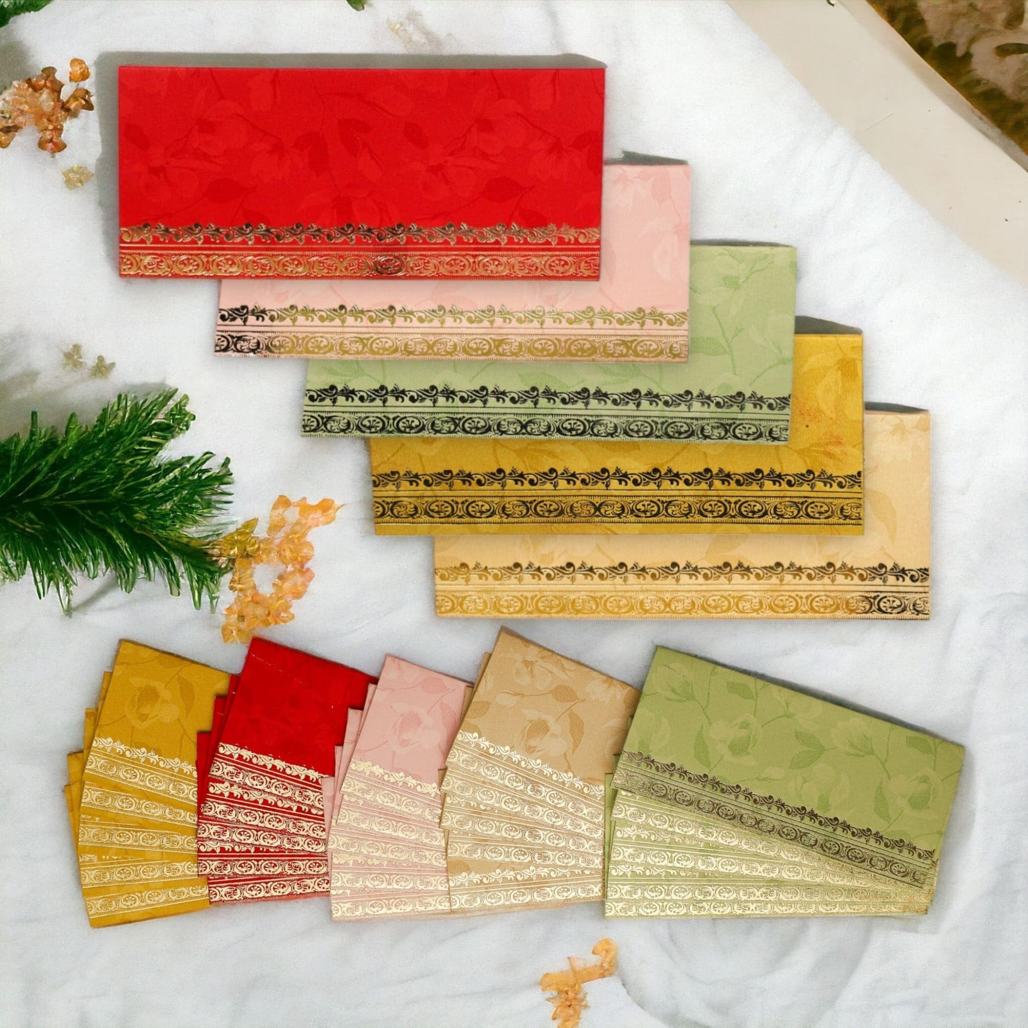 Amazon.com : 100 Pack Gold Money Envelopes for Cash Gifts, Fancy ...