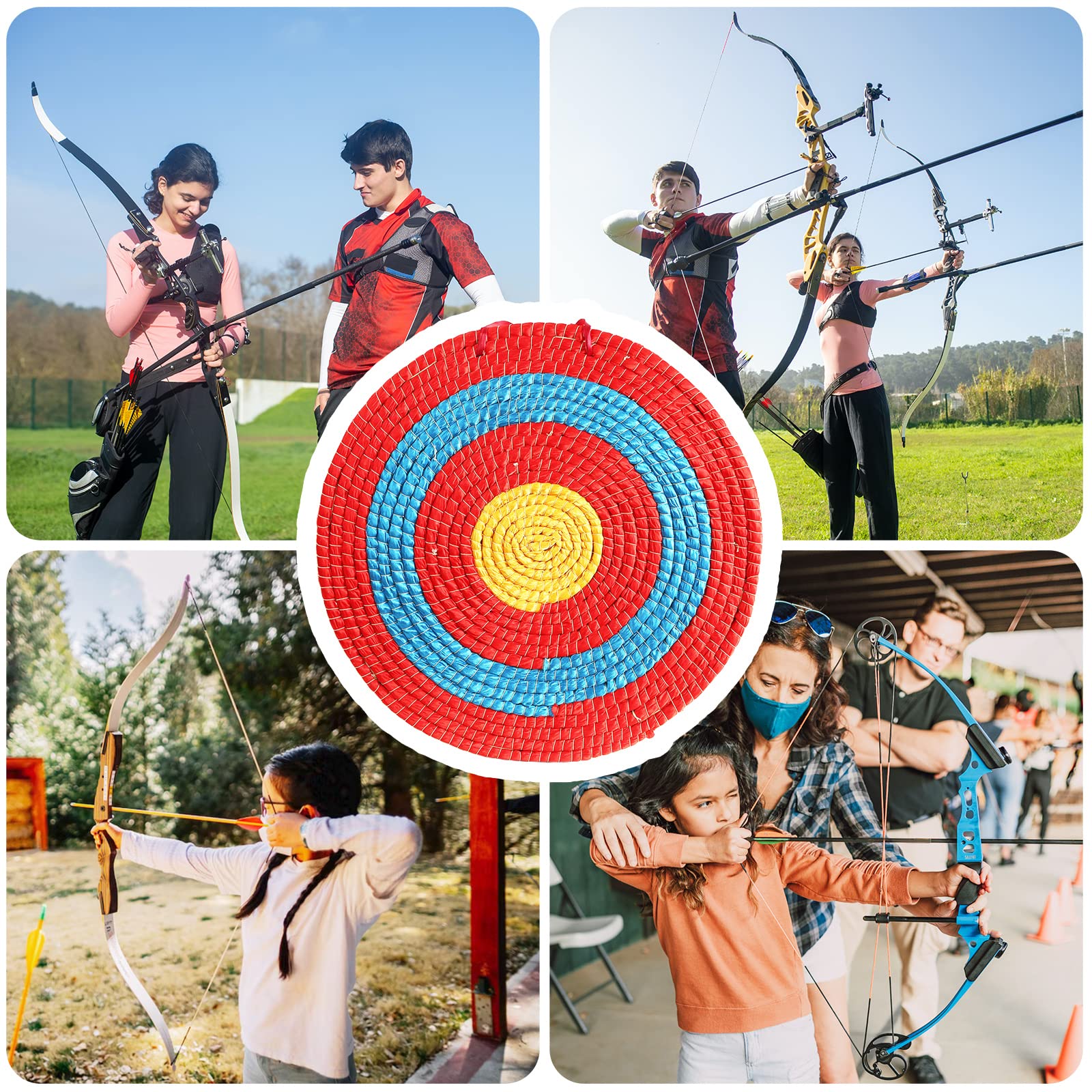 HYBDAMAI Archery Targets Traditional Solid Straw Round Archery Target ...