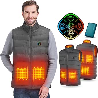 KOVNLO Heated Vest for Men With Battery Pack Included, Smart Controller ...