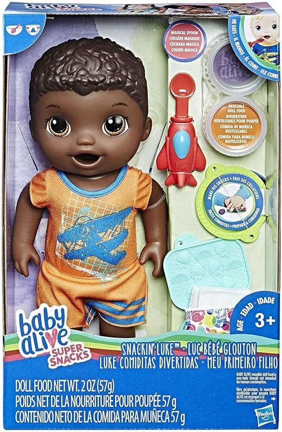 Amazon.com: Baby Alive Ba Snackin Luke Aa Baby Doll : Hasbro: Toys & Games