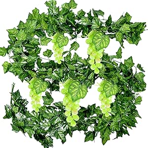 Amazon.com: Bairdish 90 Leaves Artificial Grape Vines with 5 Strings 24 ...