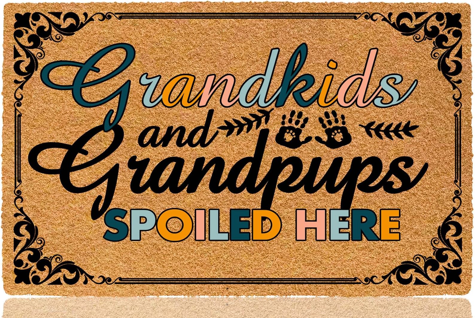 Amazon.com: Grandkids and Grandpups Spoiled Here Doormat for Grandma ...