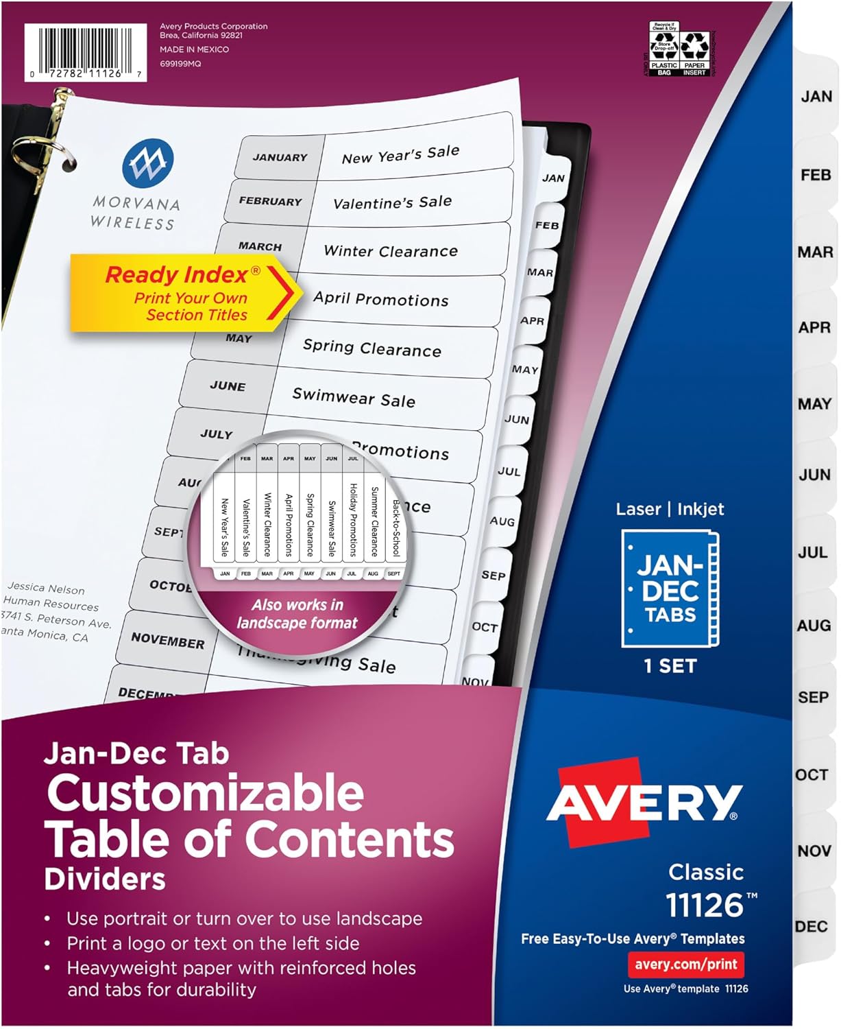 Customizable Table of Contents Black & White Dividers : Amazon.ca ...