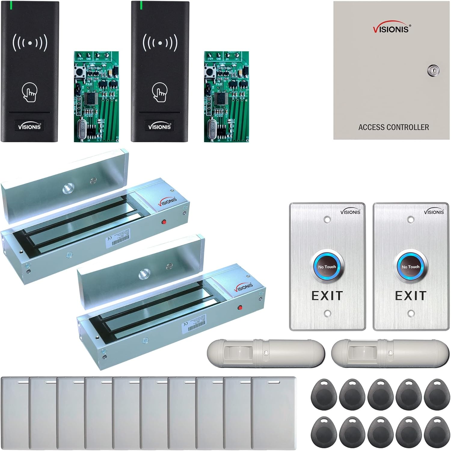 Amazon.com : Visionis FPC-8981 Access Control System Two Door Outswing ...
