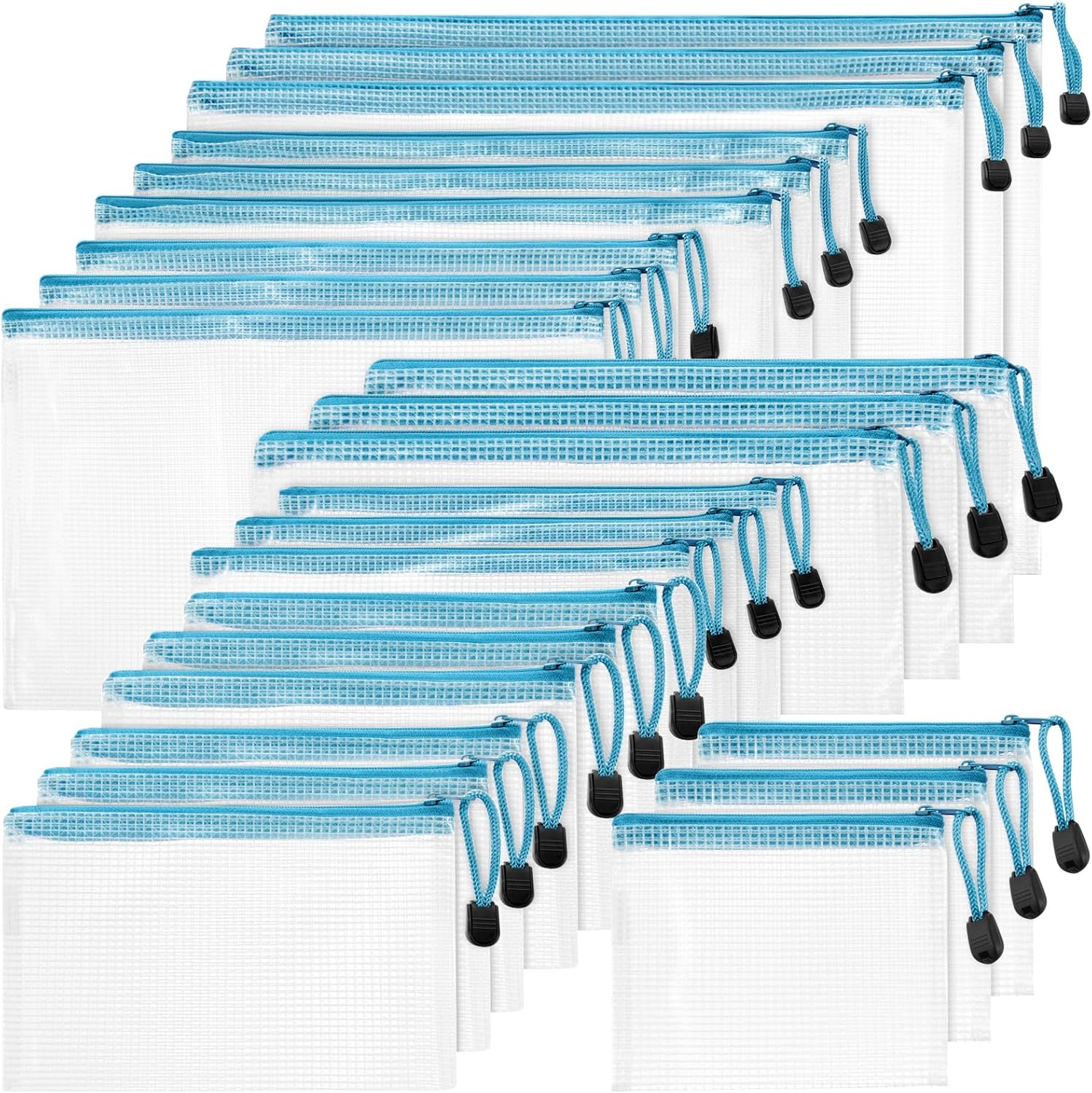 Amazon.com : Gueevin 24 Pcs 8 Sizes Mesh Zipper Pouch Bags Waterproof ...