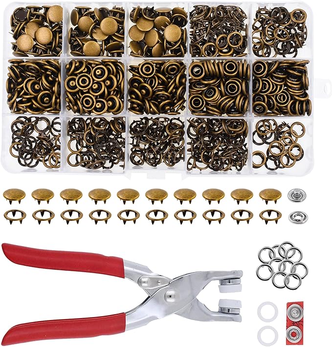 Amazon.com: Mandala Crafts Metal Snap Button Kit - Snap on Buttons ...