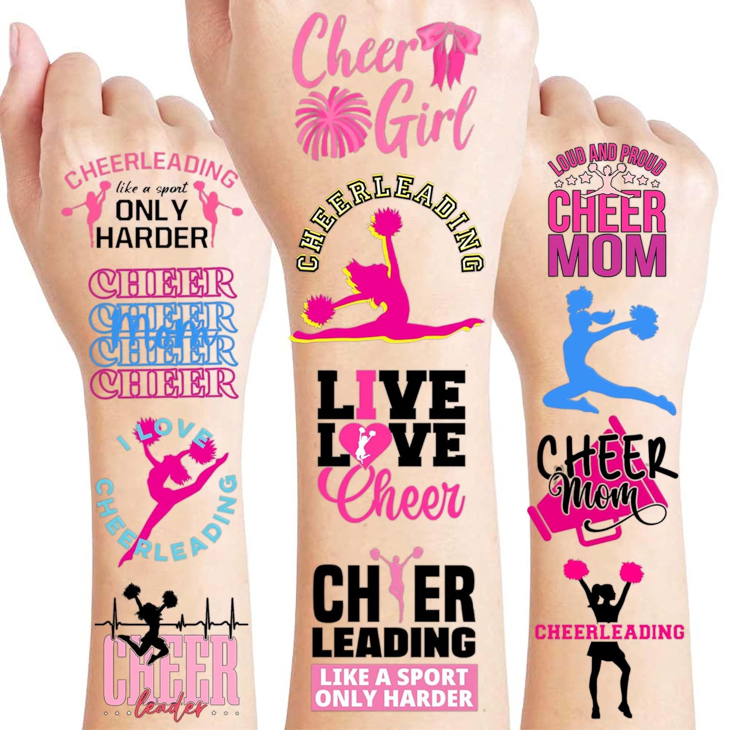 Amazon.com : 96 PCS Cheer Cheerleader Stickers Cheerleading Birthday ...
