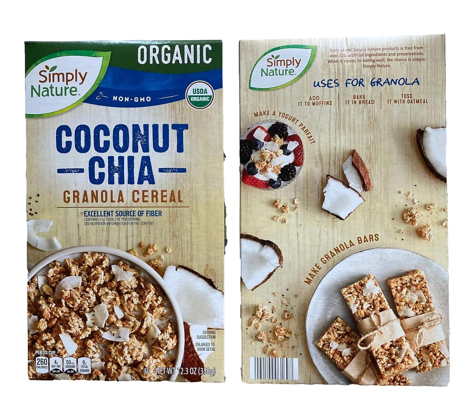 Amazon.com: Simply Nature Coconut Chia Granola Cereal, Organic, 12.3 oz ...