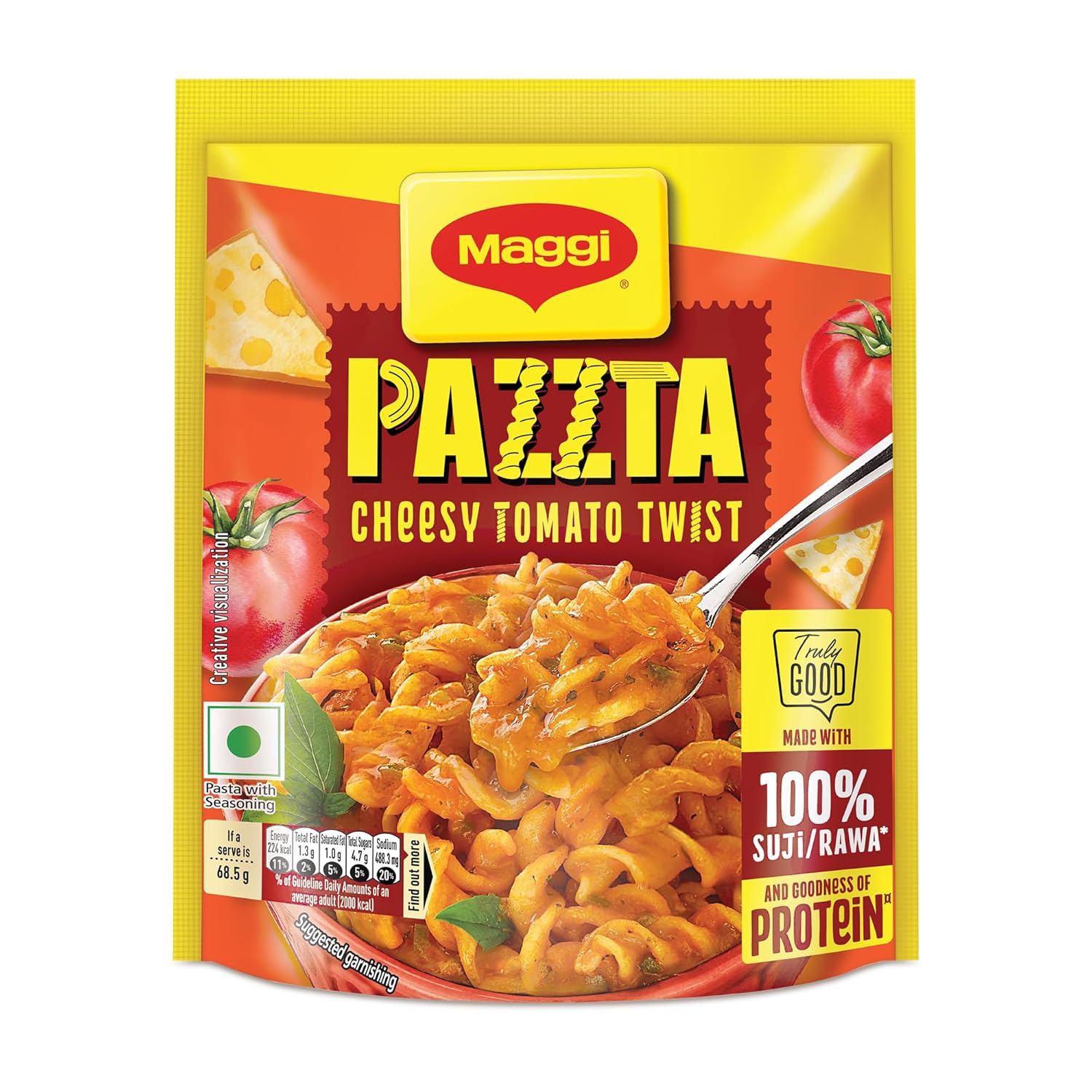 Maggi PAZZTA Instant Pasta - Cheesy Tomato Twist,Vegetarian,68.5 G ...