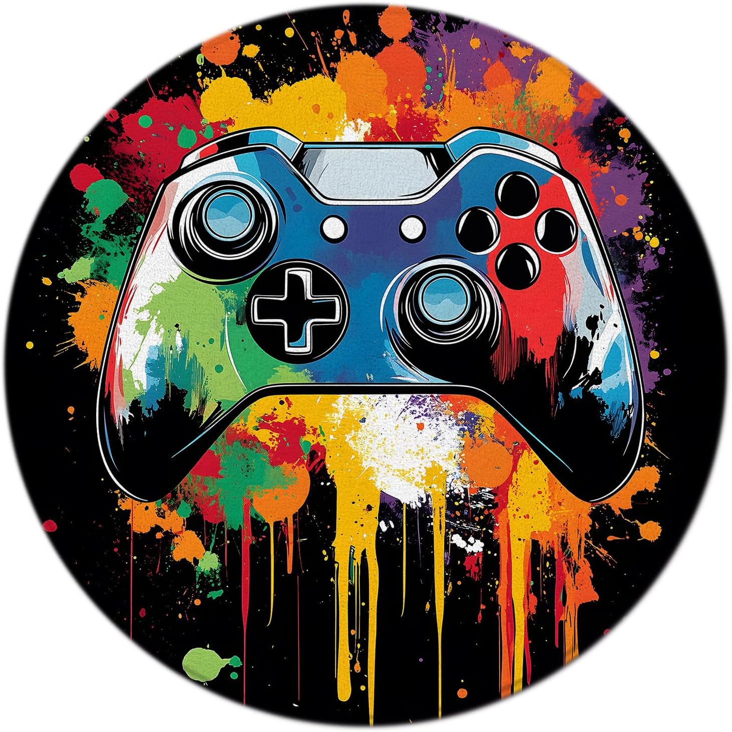 Amazon.com: EVRCVAR Gamer Round Area Rugs Gaming Video Game Colorful ...