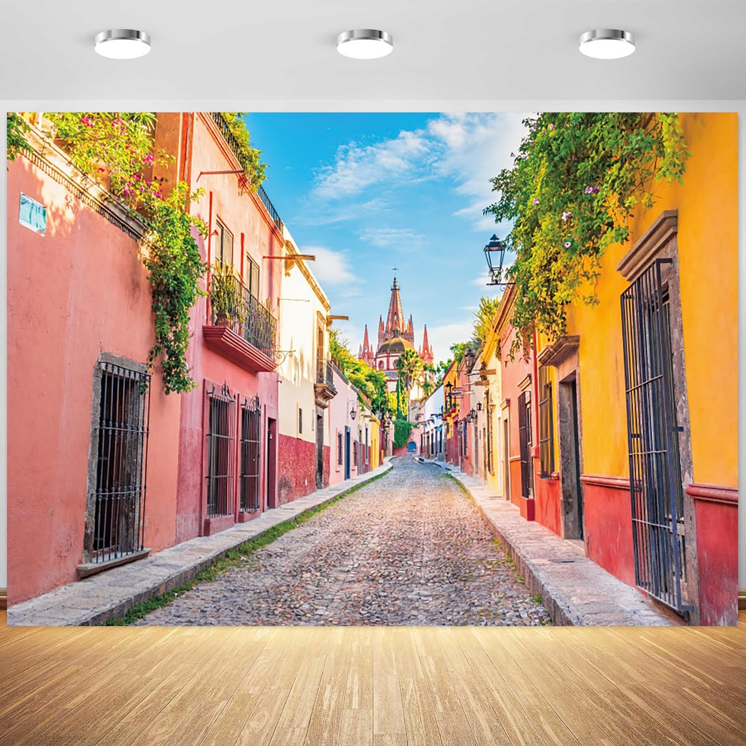 Amazon.com : 7x5ft Mexico Town Street Backdrop Colorful House ...