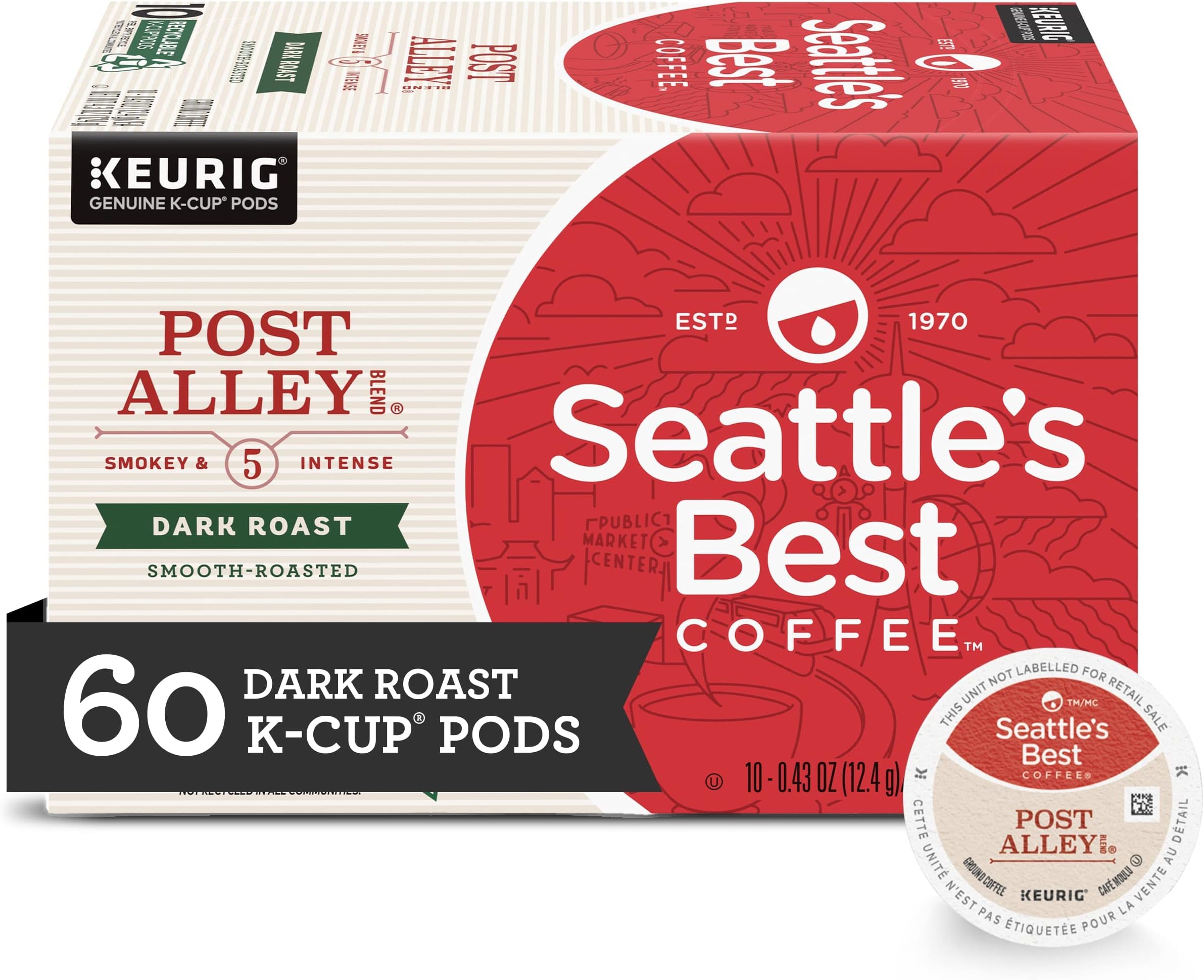 Amazon.com: Seattle's Best Coffee Post Alley Blend Dark Roast K-Cup ...