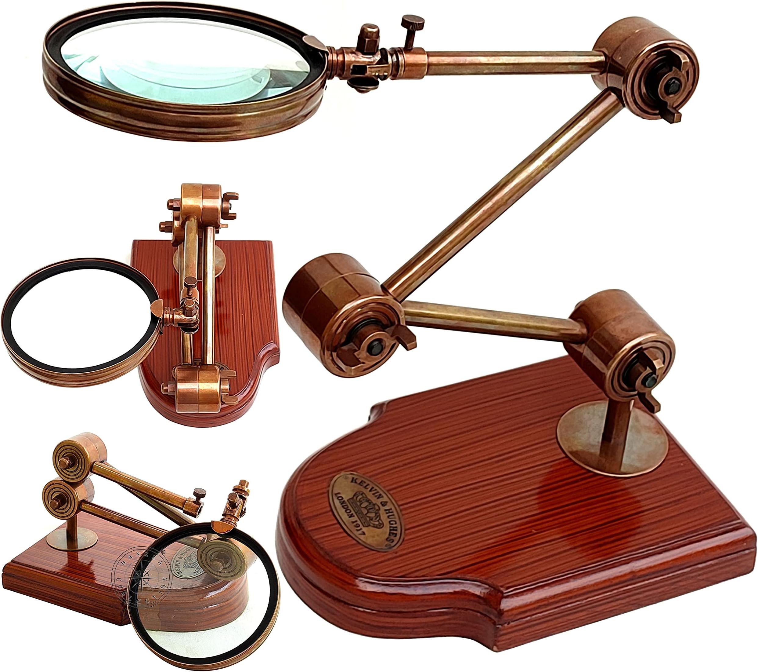 Amazon.com: Vintage Style Desk Top Channer Magnifier Nautical Brass ...